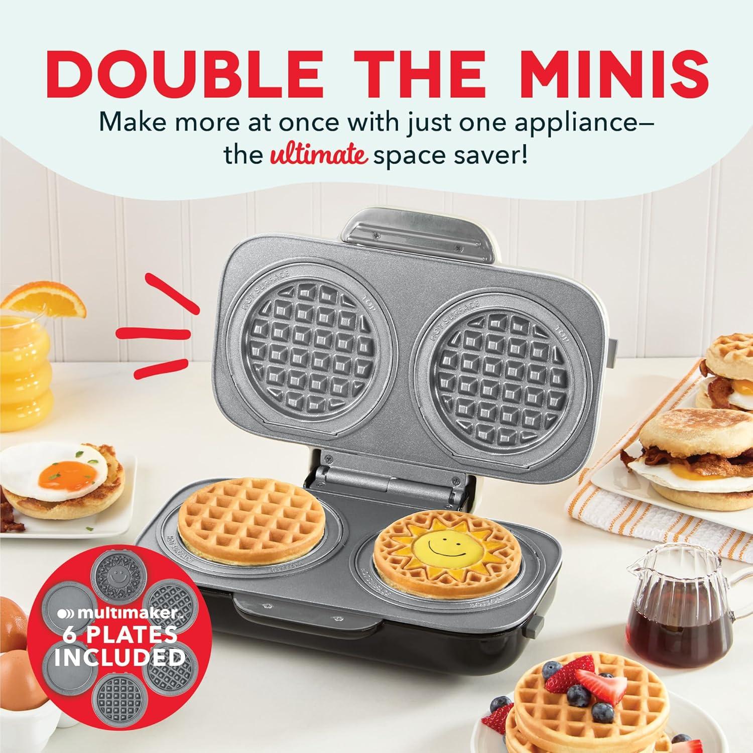 DASH MultiMaker® Double Mini Maker System (6 Plates)(Cream) - DASH